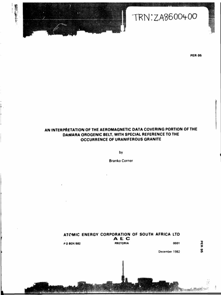 An Interpretation of the Aeromagnetic Data Covering Portions of the ...