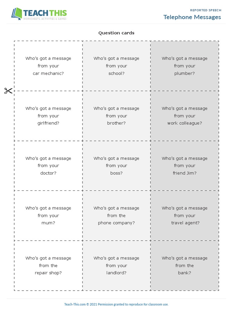 Telephone Messages - Reported Speech | PDF