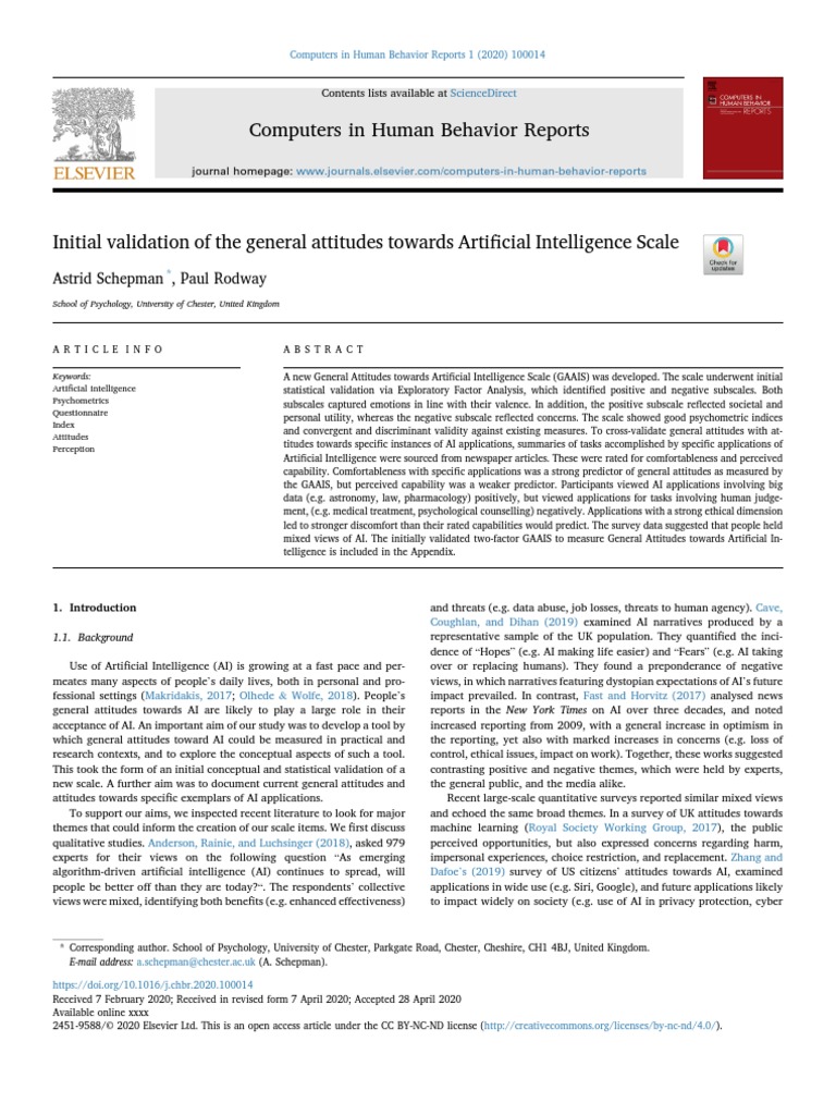 Initial Validation of The General Attitudes Toward | PDF