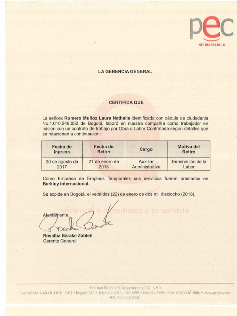 3 Certificaciขn PEC | PDF