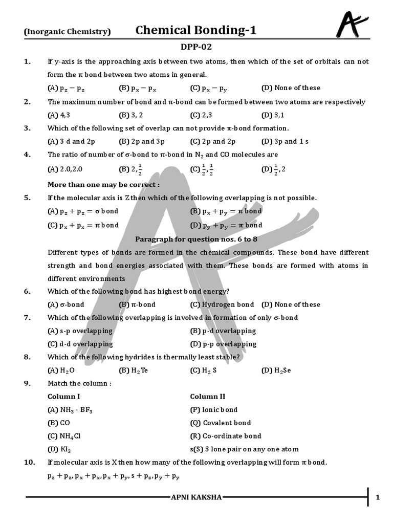 Chemical Bonding-1 | PDF | Chemical Bond | Condensed Matter Physics