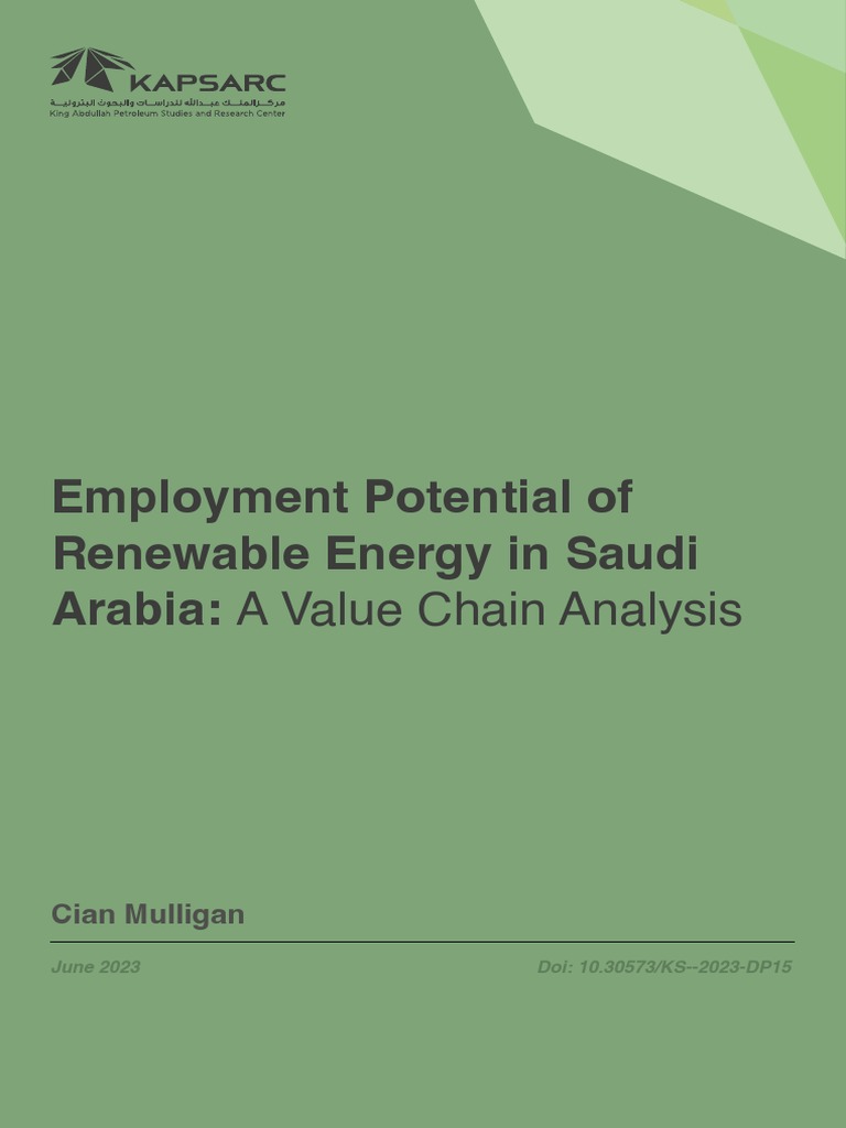 Employment Potential of Renewable Energy in Saudi Arabia | PDF ...