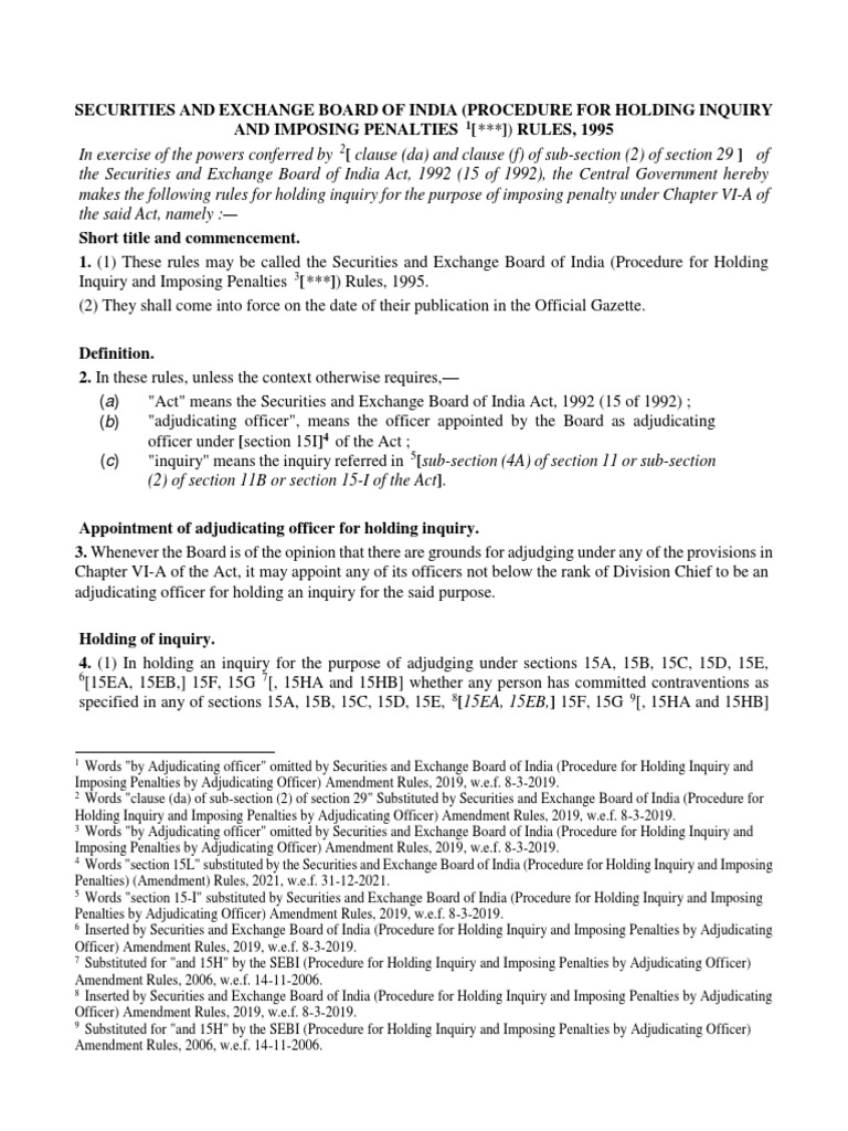 SEBI (Procedure For Holding Inquiries and Imposing Penalties) Rules ...