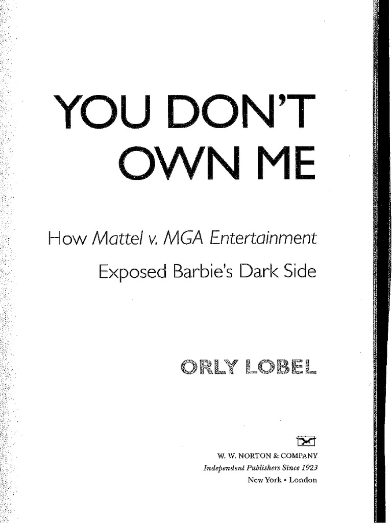 Lobel You Dont Own Me Introduction And Chapter 7 Pdf