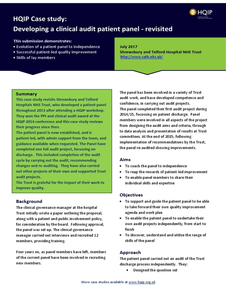 Patient-Led Audit Success at NHS Trust | PDF | Patient | Public Services