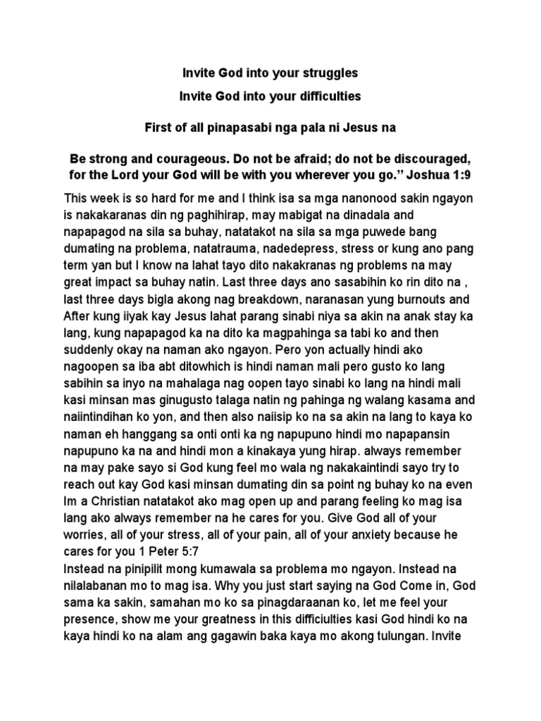Invite God Into Your Struggles | PDF