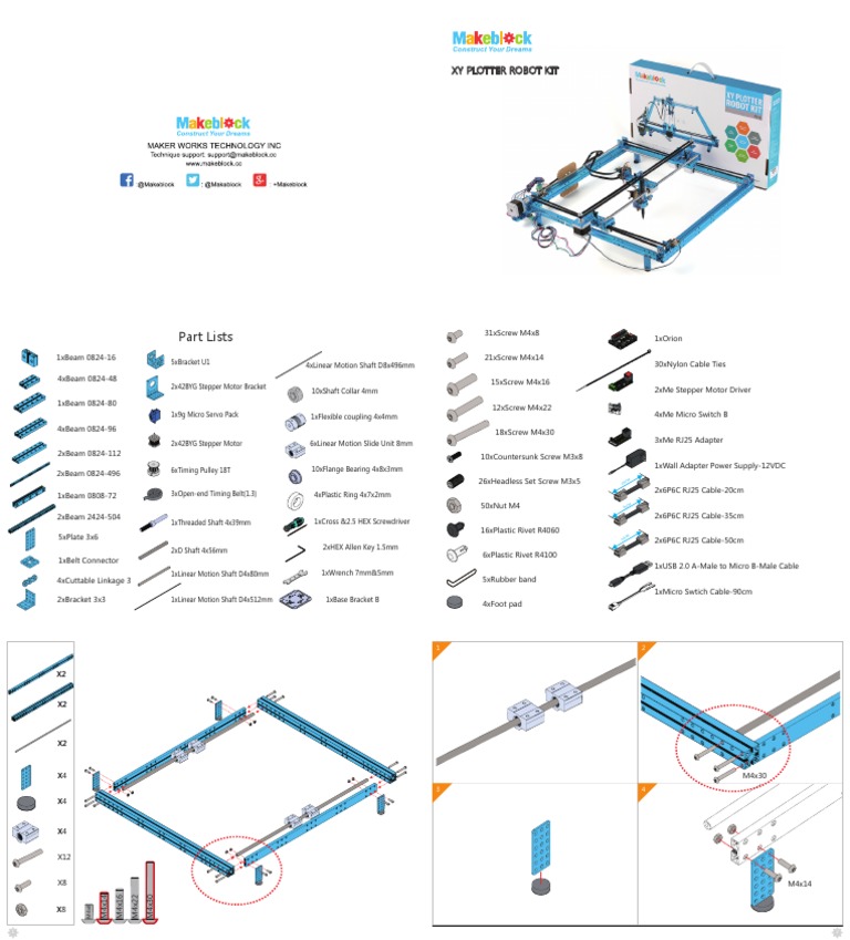 XY Plotter V2.0 Assembly Instructions 2016.6 | PDF