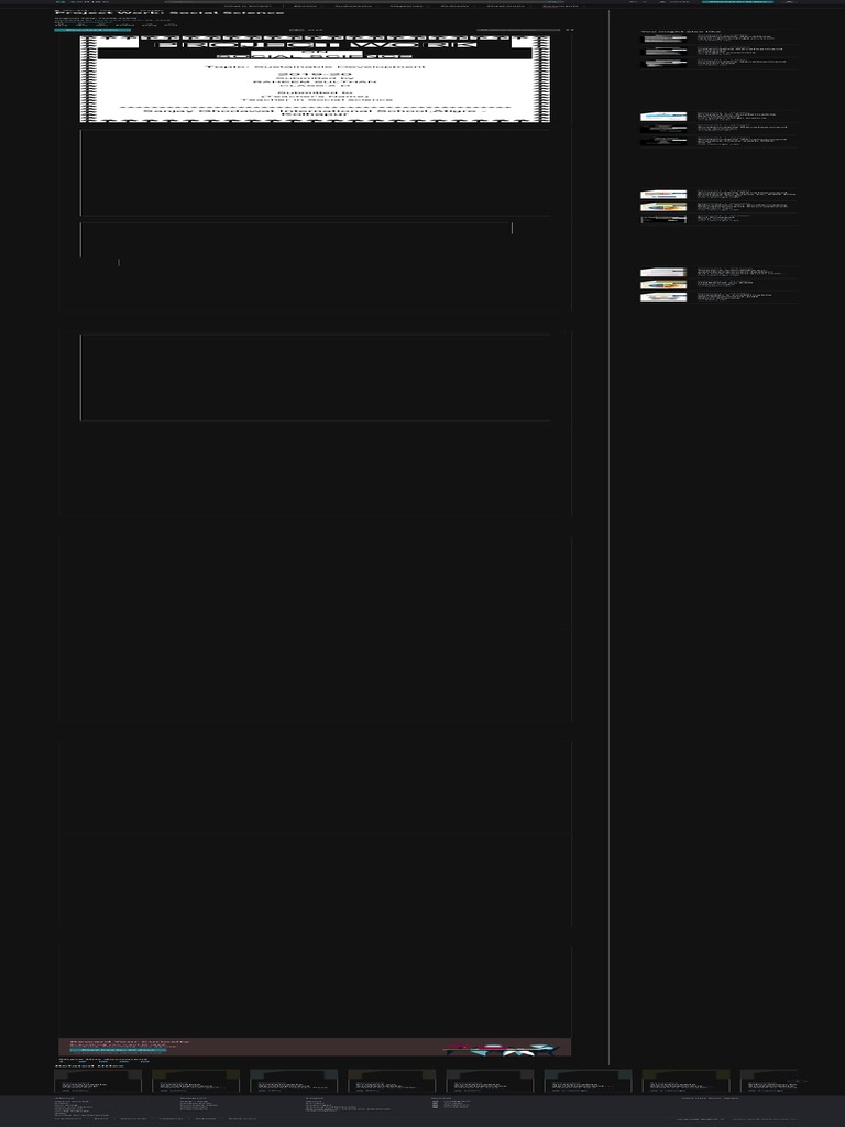 Project Work - Social Science - PDF - Sustainability - Sustainable ...