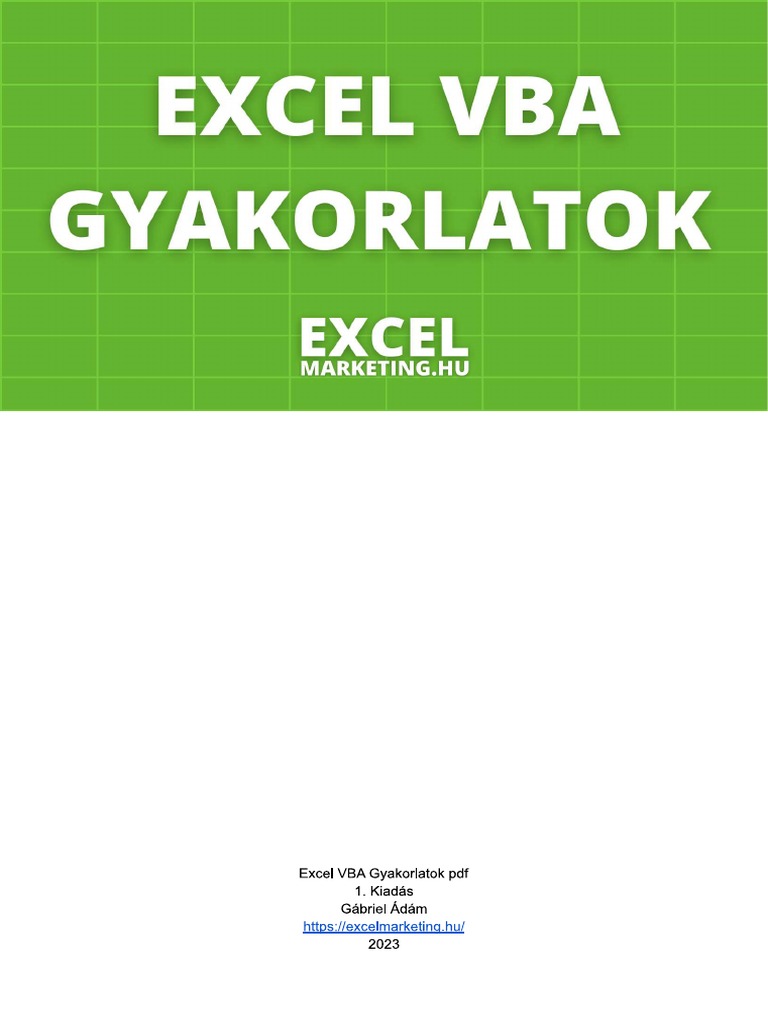 Excel-VBA-Gyakorlatok-Excelmarketing.hu-demo | PDF
