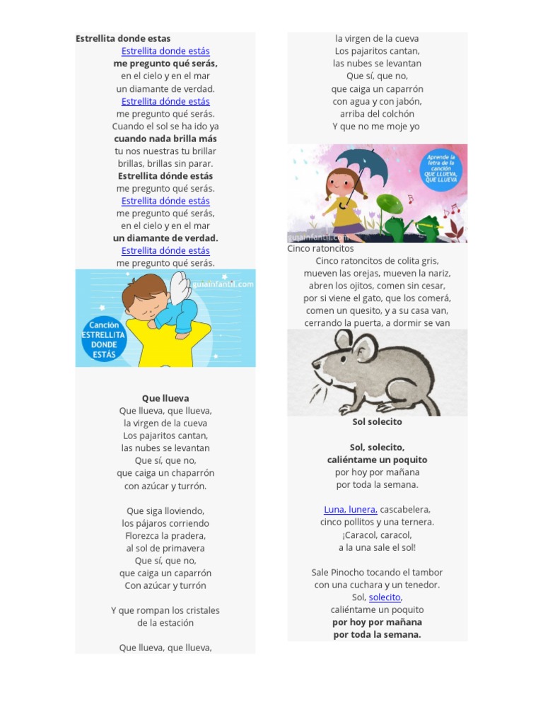 5 Cantos Infantiles | PDF | Arte | Poesía