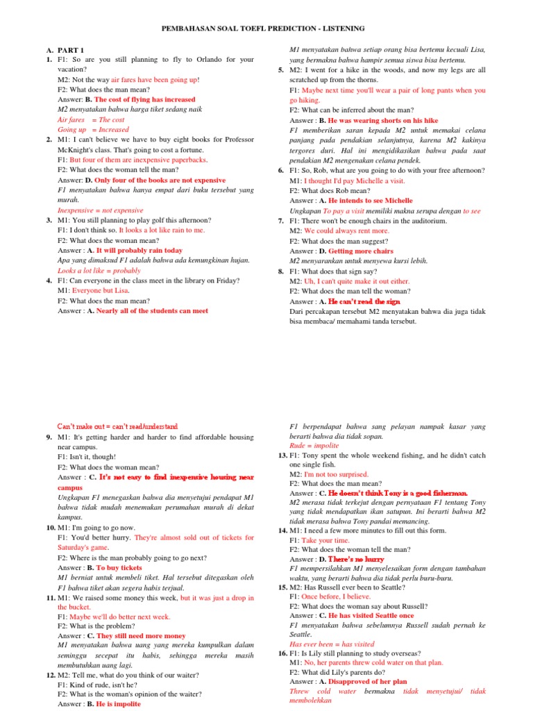 Modul Kursus TOEFL Gratis | PDF