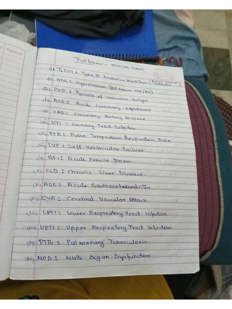 Medical Full Forms | PDF