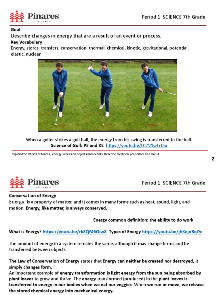 Energies 7th Grade | PDF | Potential Energy | Kinetic Energy