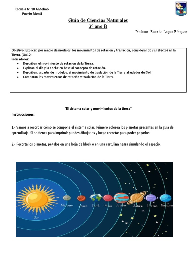 Movimientos de la Tierra y Sistema Solar | PDF | Sistema solar | Planetas