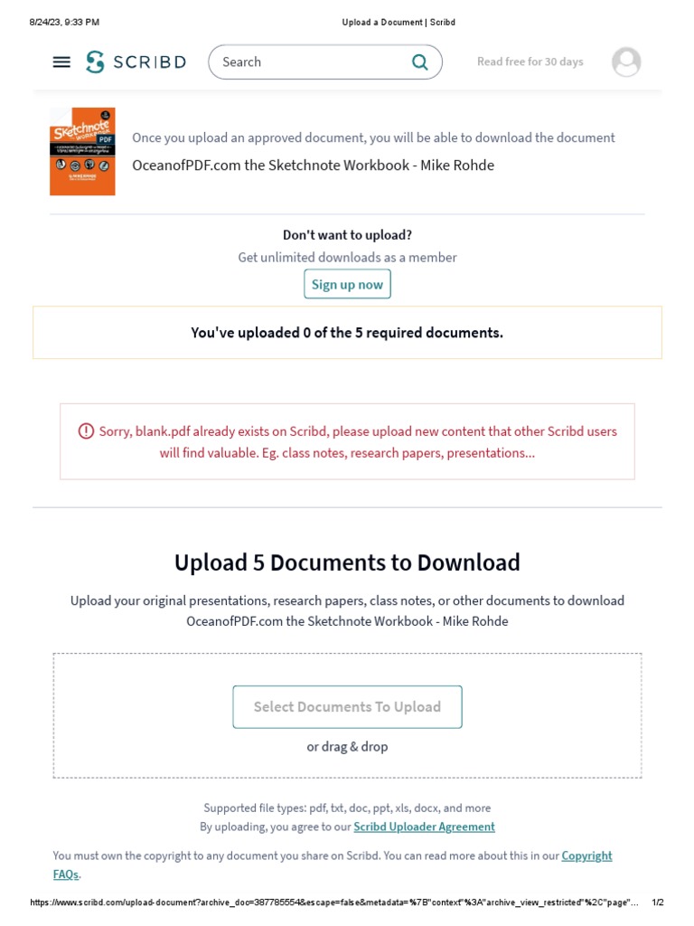 Upload A Document - Scribd | PDF | Scribd | World Wide Web