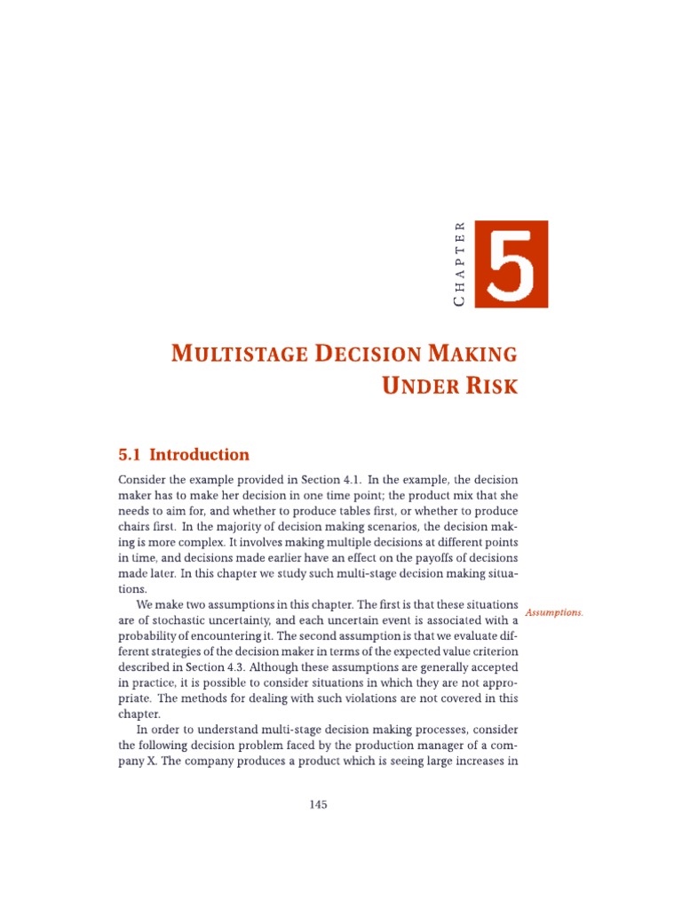 Multistage Decision Making Under Risk Pdf