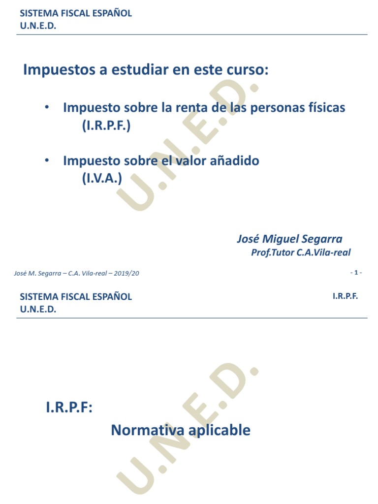 IRPF 01 Caracteristicas+Generales - Do | PDF