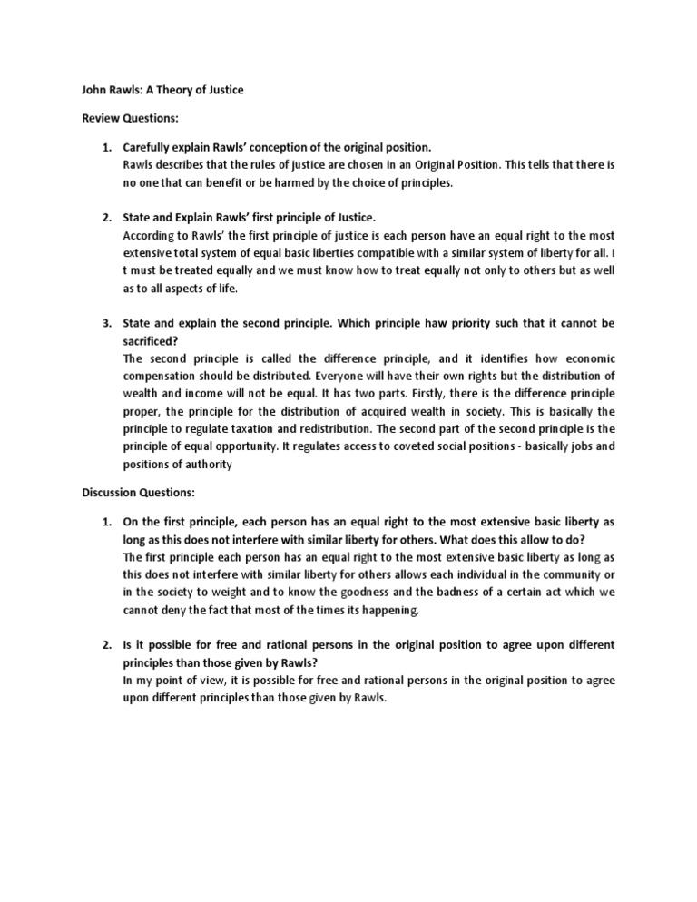 Rawls' Theory of Justice Explained | PDF