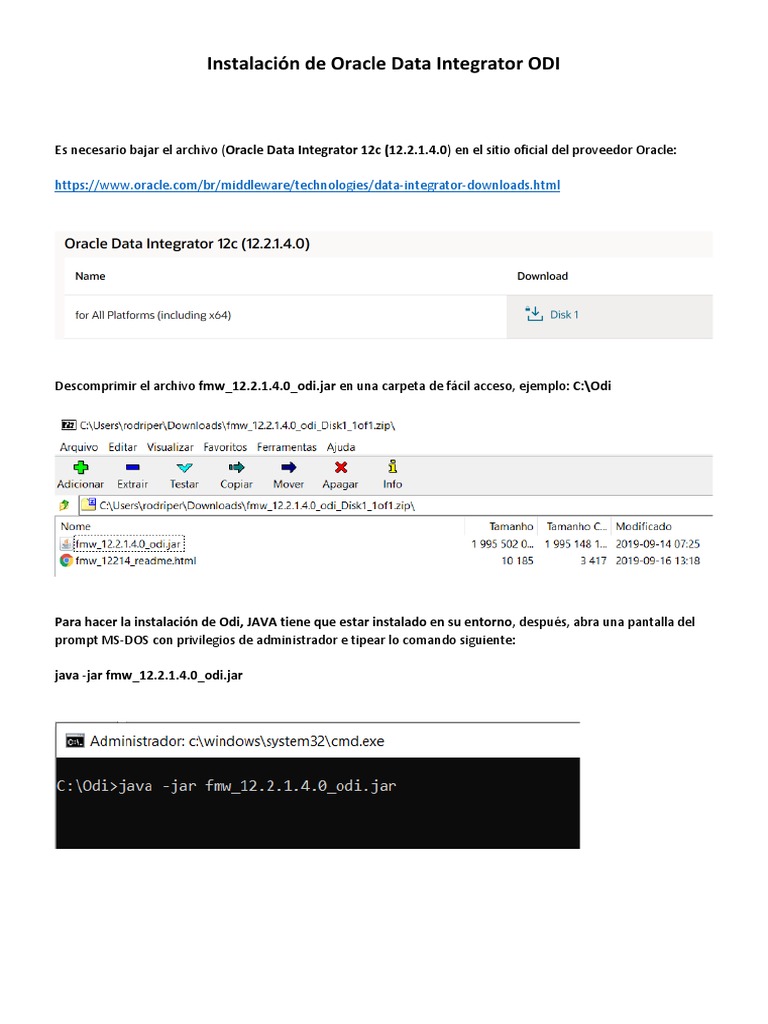 Instalación de Oracle Data Integrator ODI | PDF Instalación de Oracle Data Integrator ODI | PDF