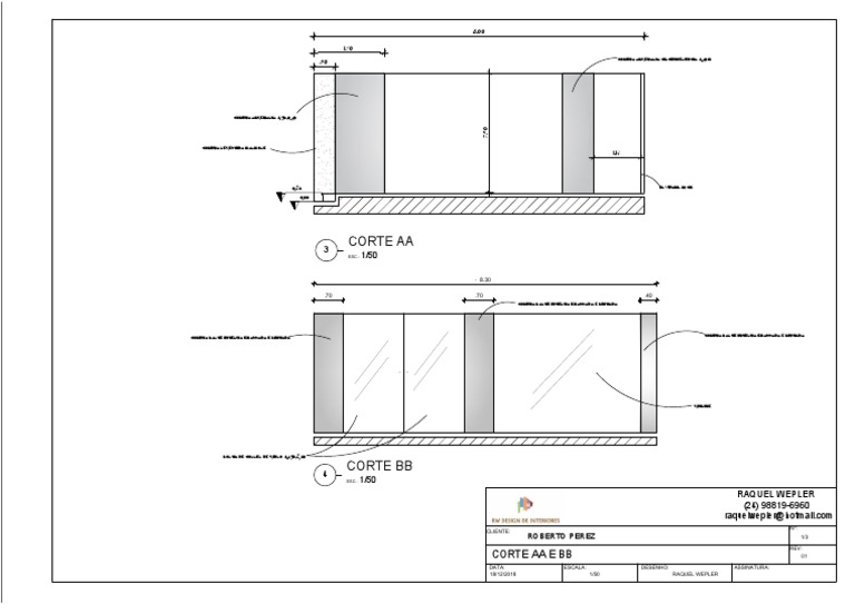 Desenho 2 - Corte AA e BB | PDF