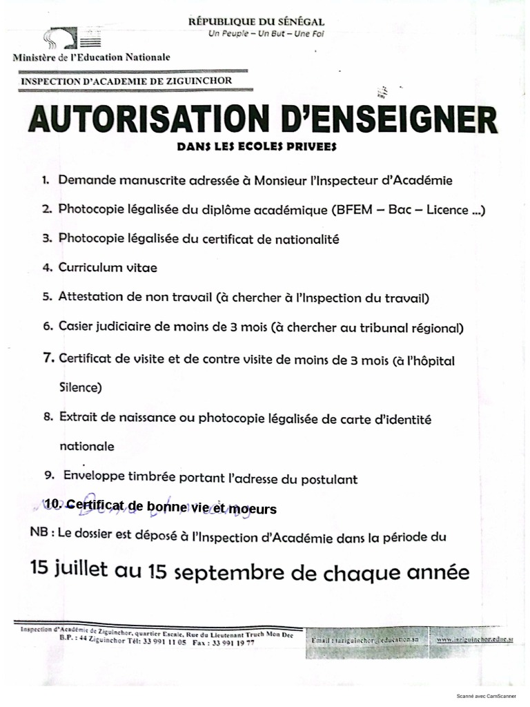 Autorisation D-Enseigner | PDF