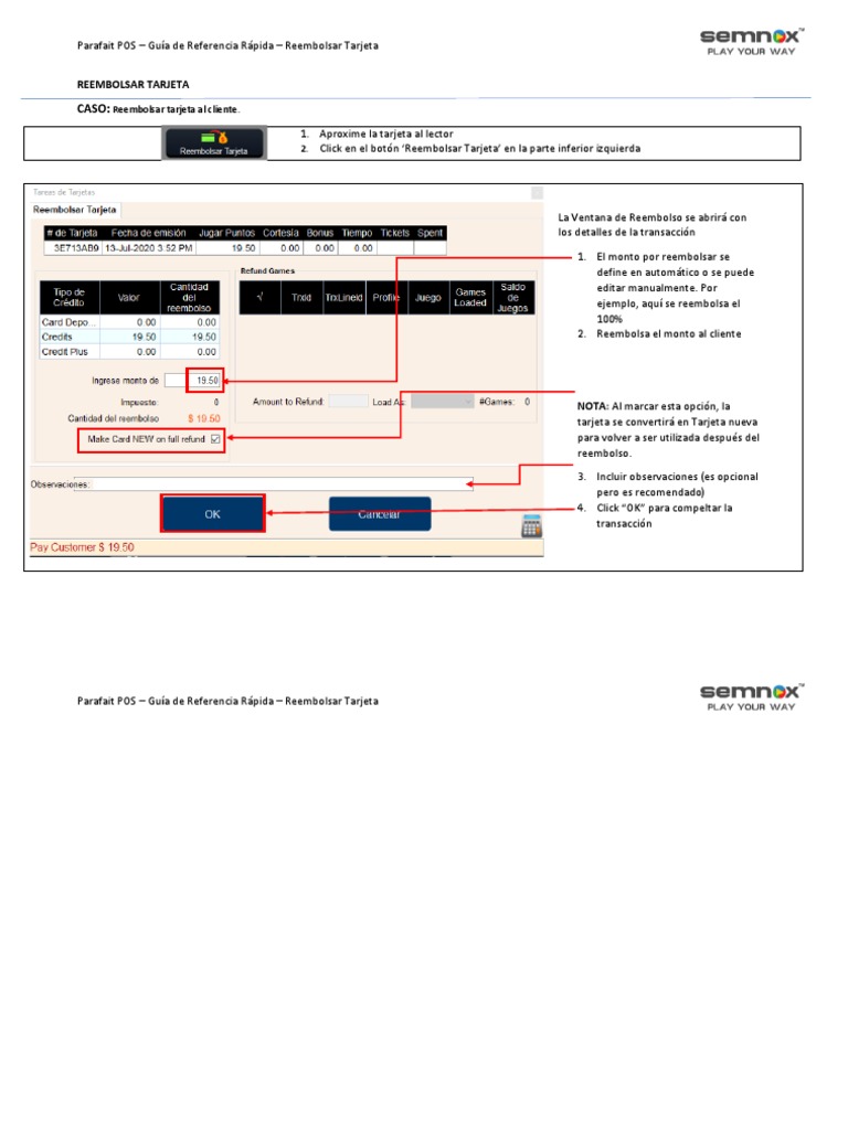 3 Reembolsar Tarjeta Desde Parafait POS | PDF