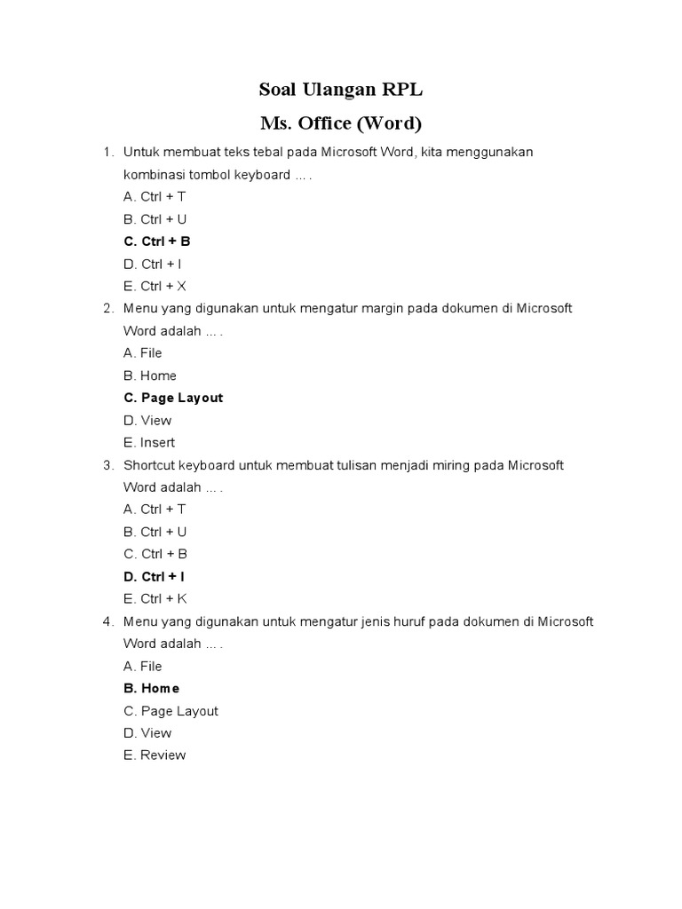 Soal Ulangan RPL | PDF
