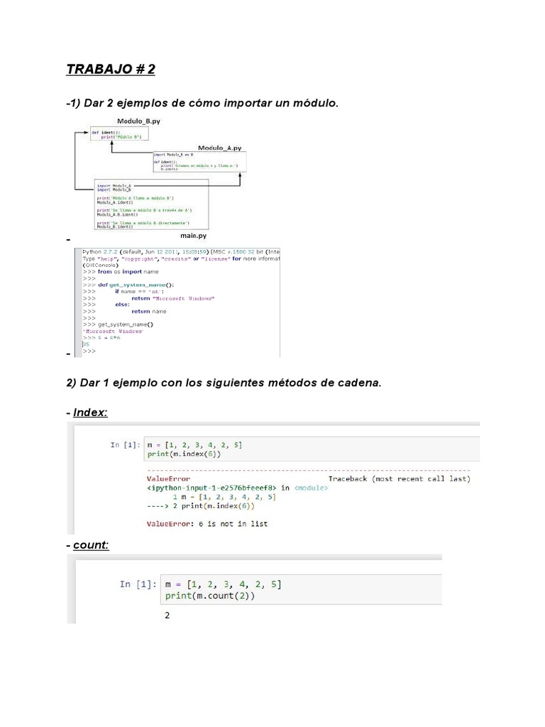 Ejemplos de Python: Módulos y Clases | PDF | Métodos y materiales de enseñanza | Tecnología
