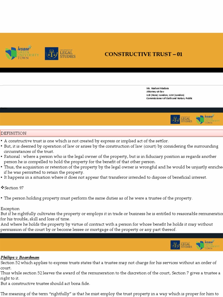 Constructive Trust (1) | PDF