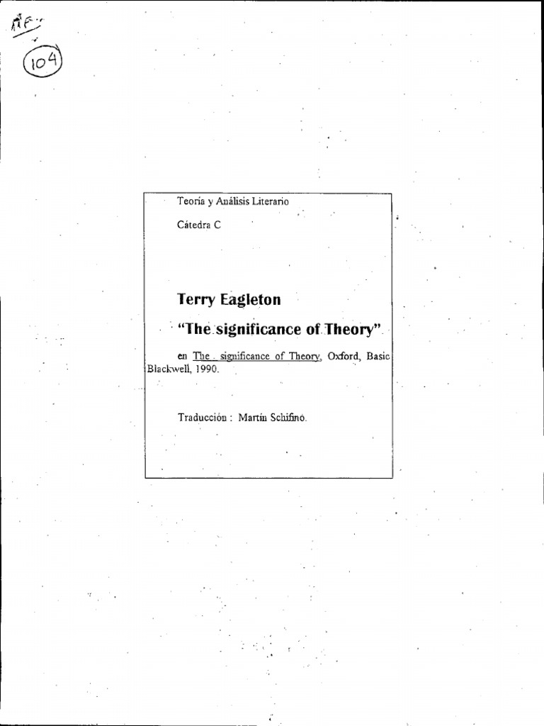 Eagleton Terry La Importancia de La Teoria | PDF