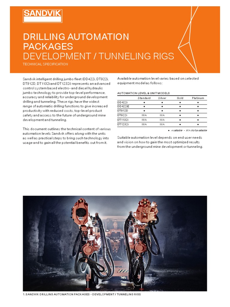 Sandvick Drilling-Automation-Packages-Specification-Sheet-English | PDF