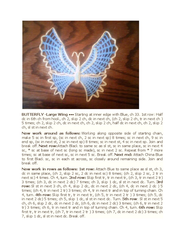 Crochet Butterfly Pattern Guide | PDF | Teaching Methods & Materials ...