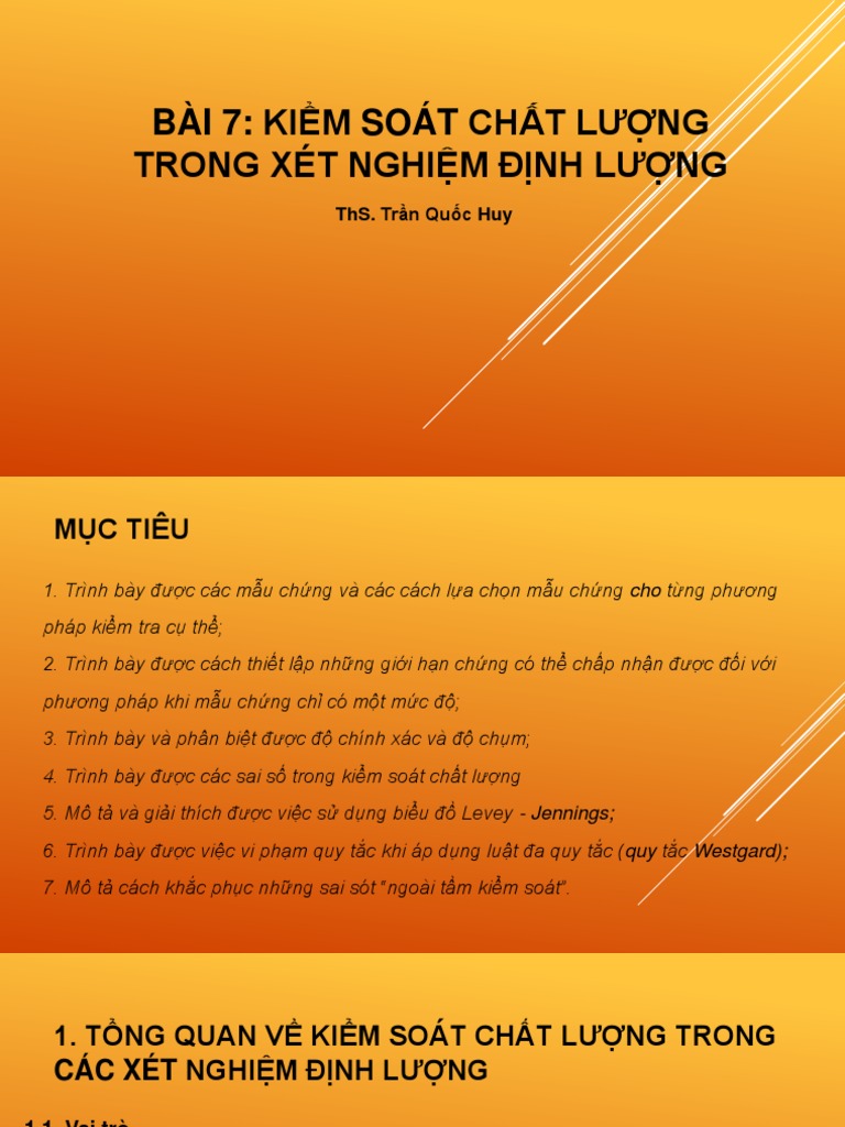 Bai 7. KIEM SOAT CHAT LUONG XET NGHIEM DINH LUONG | PDF