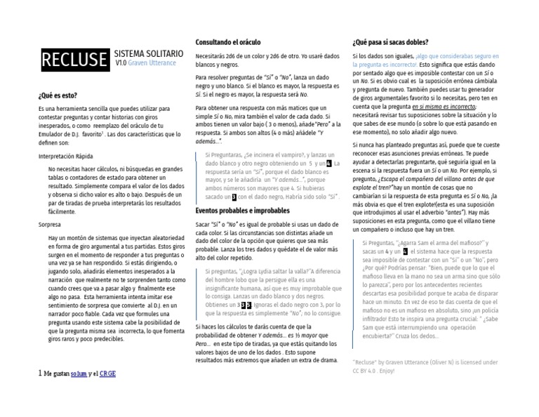 Recluse Esp FC | PDF