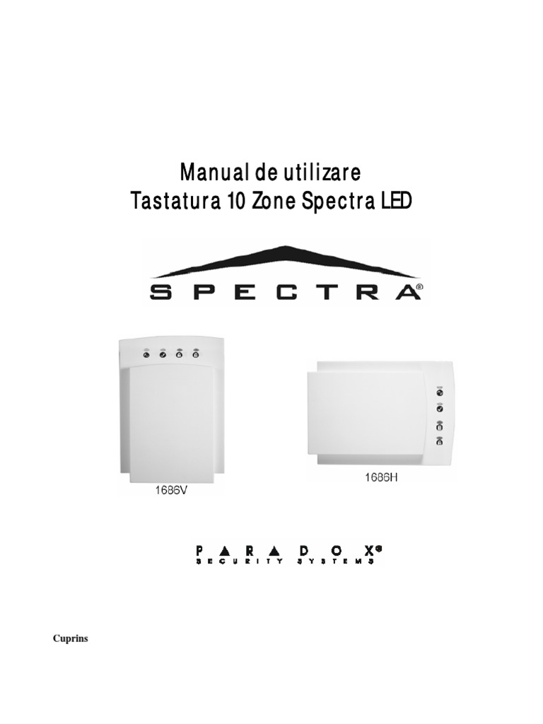 Spectra 10-Zone Led Keypads - RO | PDF