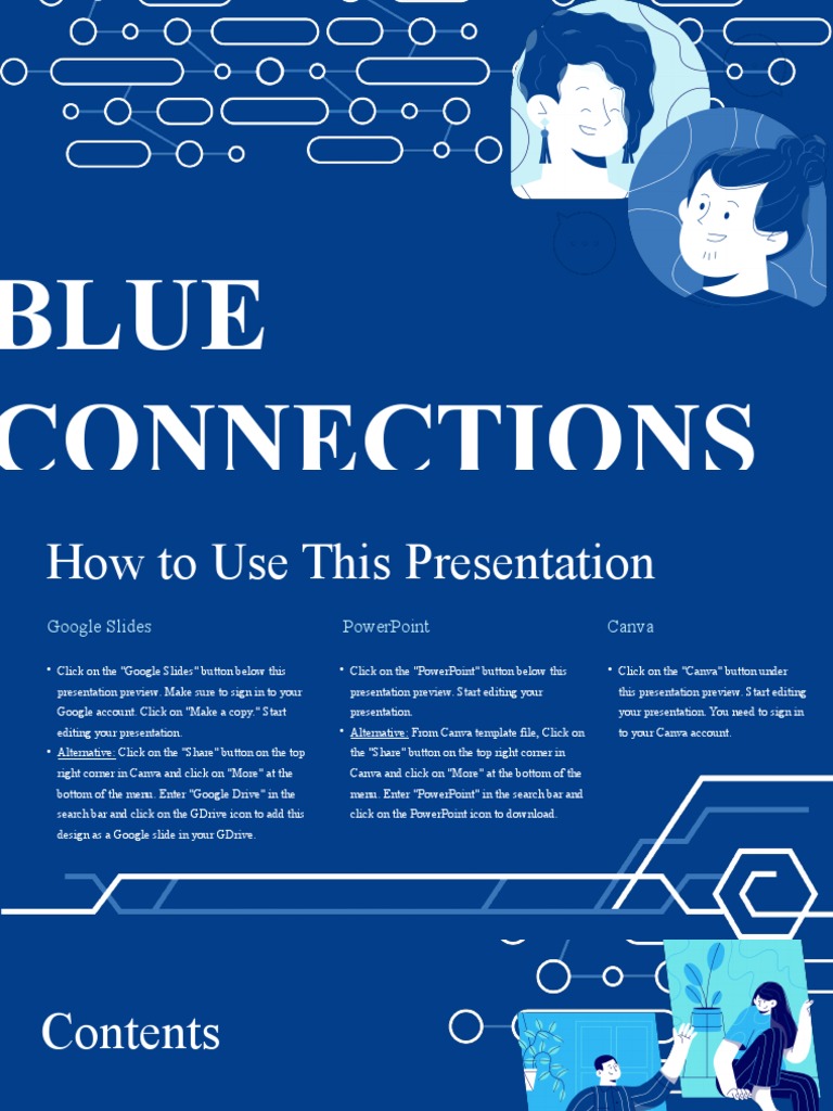 Blue and White Corporate Illustrated Blue Connections Presentation ...