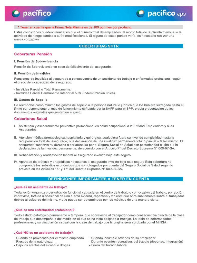 Coberturas SCTR | PDF