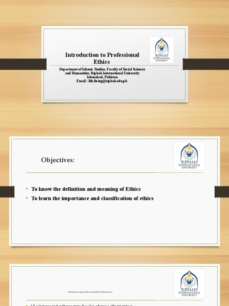 Introduction To Professional Ethics (Lecture 1 and 2) | PDF