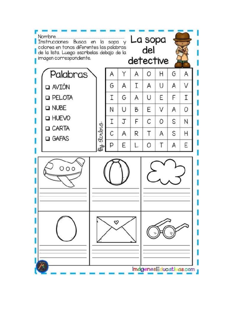 Sopas de Letras Palabras Silabas Directas | PDF