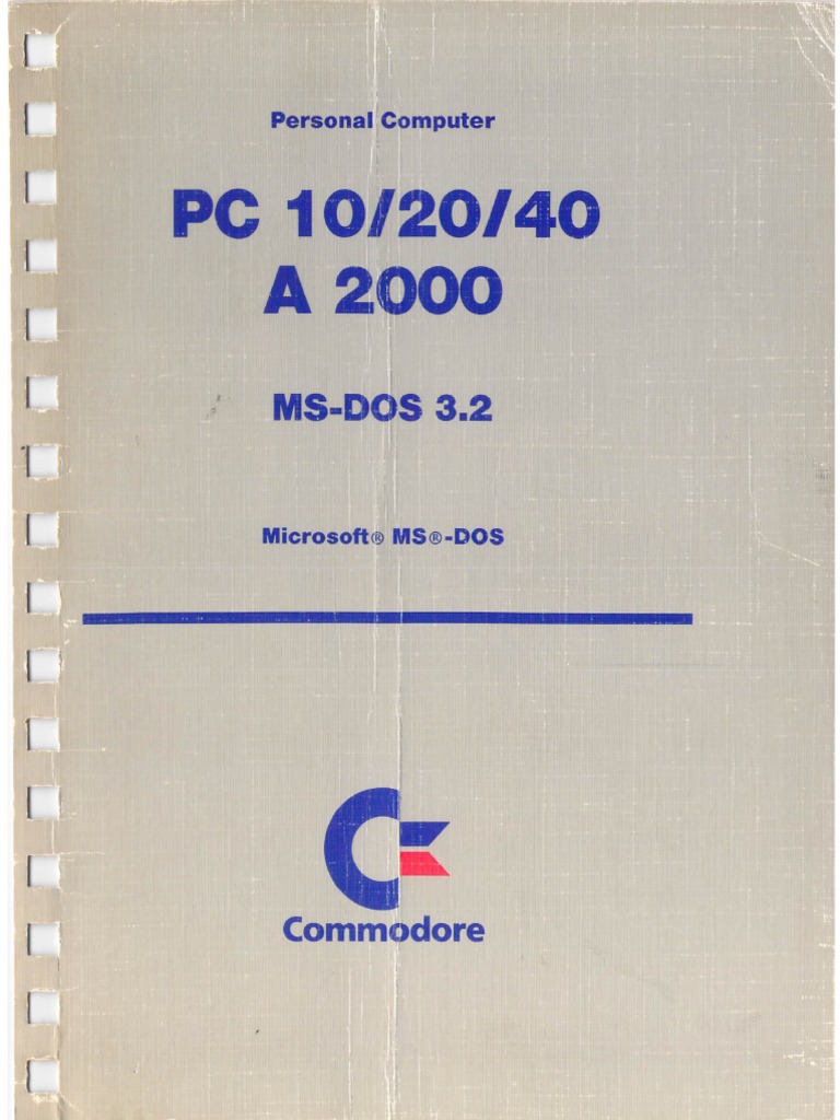 PC Commodore 10-20-30 Ms-Dos 3.2 | PDF