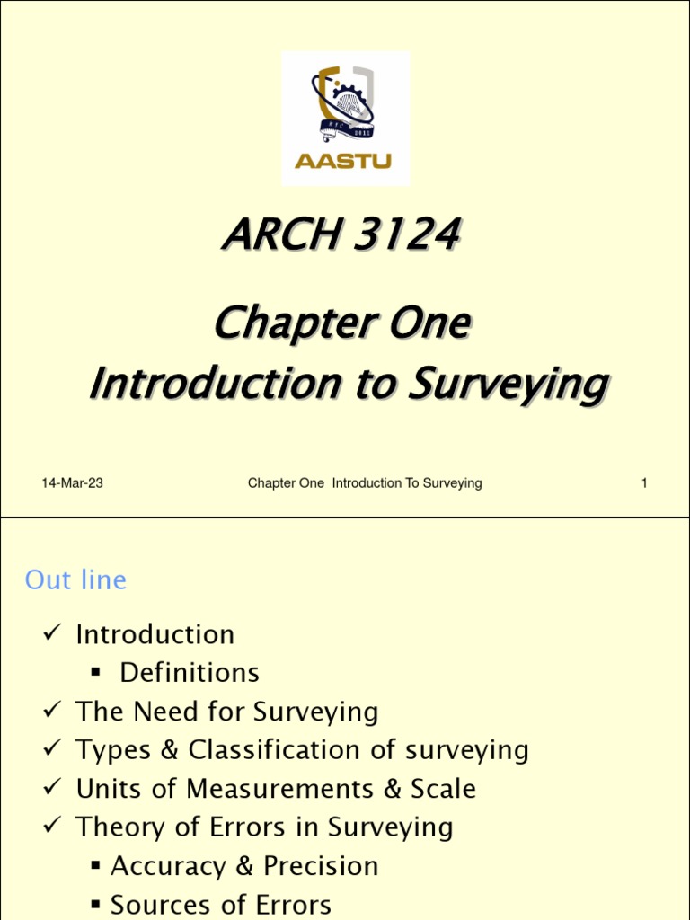 1 - Chapter One Introduction To Surveying - Students | PDF | Surveying | Accuracy And Precision