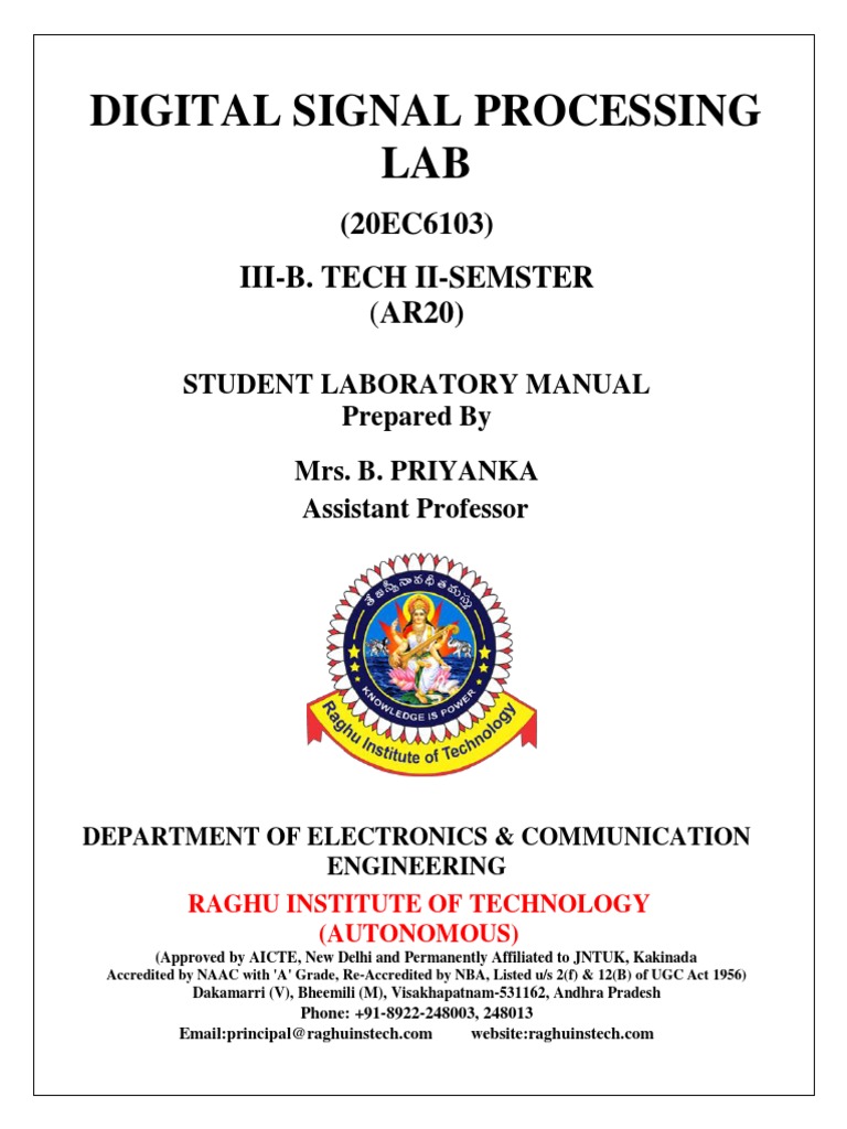 DSP LAB Student Manual | PDF