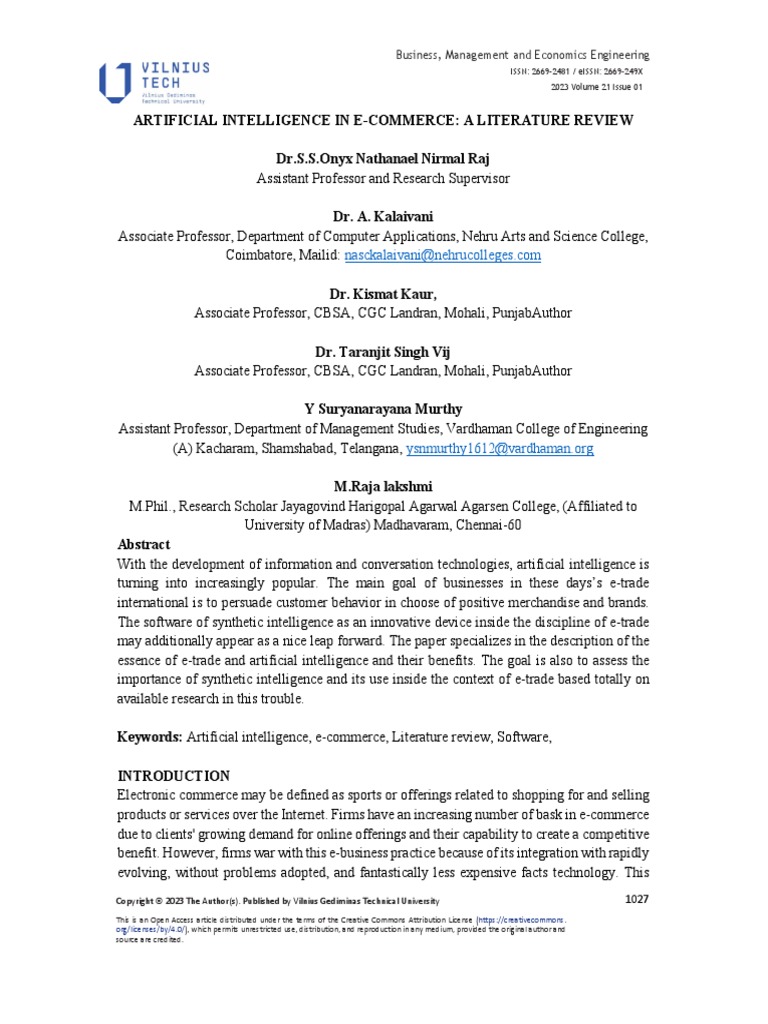 Business, Management and Economics Engineering: ISSN: 2669-2481 / eISSN: 2669-249X 2023 Volume ...