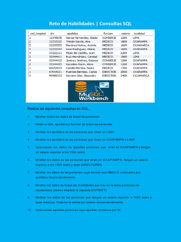 Reto de Habilidades - Consultas SQL | PDF