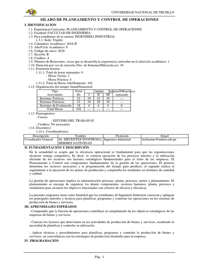 Silabo Del Curso | PDF