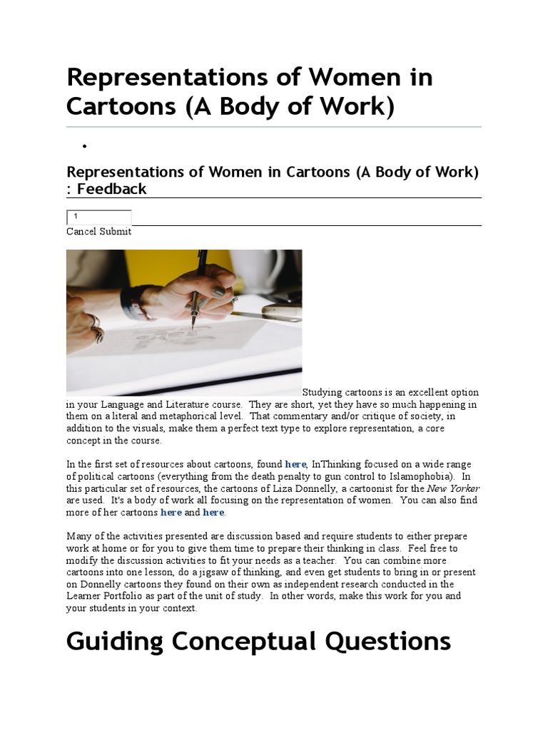 Representations of Women in Cartoons - Docx BOW | PDF