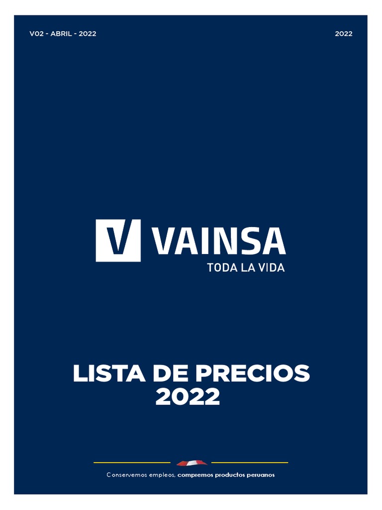 Lista de Precio VAINSA Abr 2022 | PDF | Acero inoxidable | Cromo