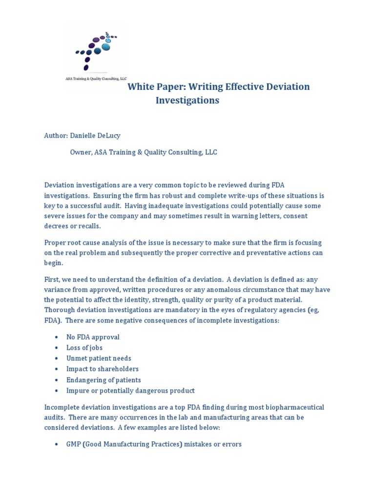 Effective Deviation Investigation Guide | PDF