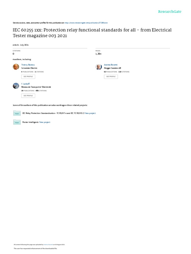IEC602551 XX Protectionrelayfunctionalstandardsforall | PDF