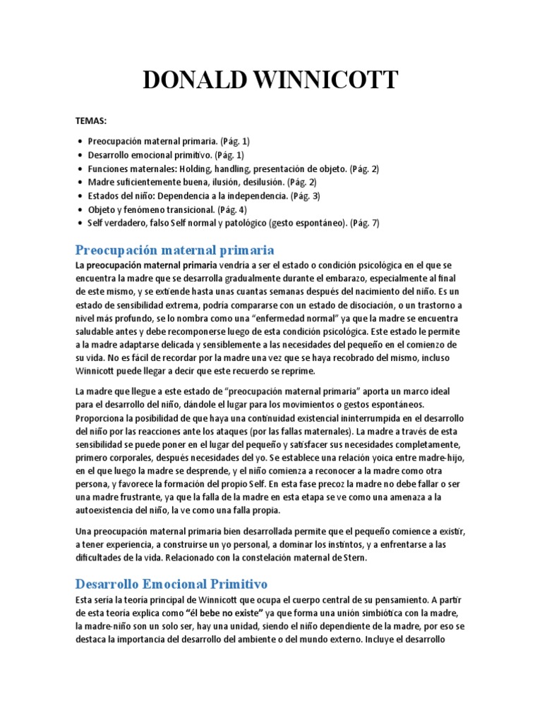 Donald Winnicott | PDF